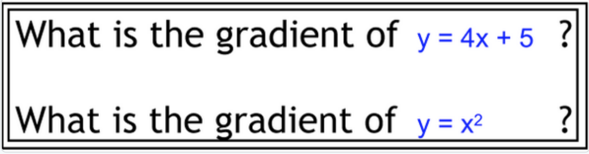Differentiation – gradient – Starting Points Maths