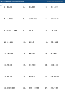 Decimal Multiplication and Division – Starting Points Maths