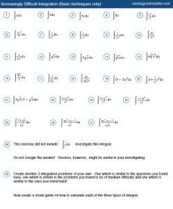 Increasingly Difficult Integration – Starting Points Maths